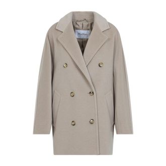 Max Mara Femme, Manteaux, Beige, Taille: 38 FR Manteau en laine Rebus