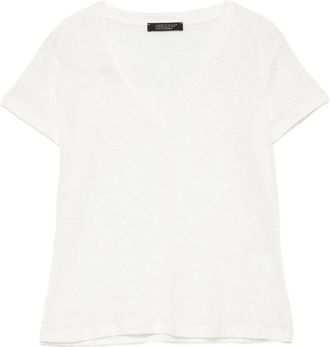 Aragona Femme, Tops, Blanc, Taille: 38 FR T-shirt col en V