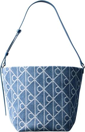 Calvin Klein Femme, Sacs, Bleu, Taille: ONE Size Emblem AOP Bucket