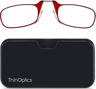ThinOptics Lunettes De Lecture 2.5 À Monture Rouge Avec Étui Compact Universel - Lunettes De Lecture 2.5 À Monture Compacte Et Pliable Avec Technologie Flex-fit 