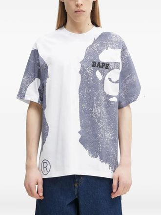 A Bathing Ape t-shirt Water Print College en coton - Blanc
