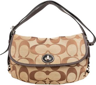 Coach Crossbody Bags - Coach Big Monogram Turnlock Handbag - Gr. unisize - in Braun - f&uuml;r Damen