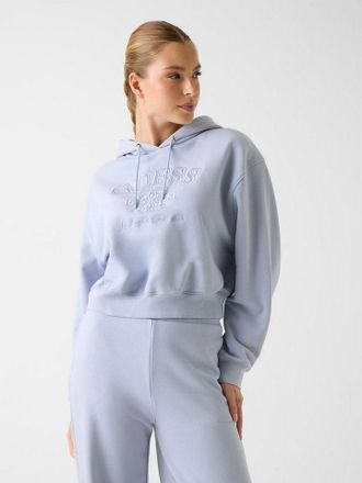 Guess Sweatshirt YAYOI - Hoodie Damen - Cropped Pullover - Hellblau - verk&uuml;rzt