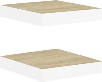 Generic Schwebendes Wandregal, 4 St&uuml;ck, MDF, Hochglanz-Wei&szlig;, Schwebendes Regal, 23/40/50/60/80/90/120 cm, Wandregal f&uuml;r Wohnzimmer/Arbeitszimmer/Bad/K&uuml;che (23