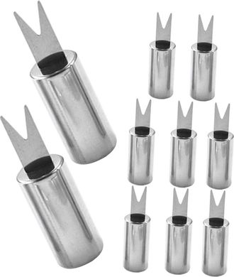 Cabilock 10 Stück Teiliges Edelstahl Corn The Cob Halter Hitzebeständige BBQ Spieße für Maiskolben Vielseitige Grill Küchenhelfer Sicherer Griff ohne Verbrennu