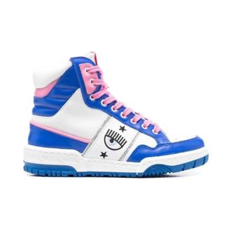 Chiara Ferragni Wei&szlig; Blau Low Top Sneakers - - Shoes - Damen - Blau - 37 EU