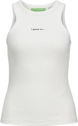 Jack & Jones Jack & Jones JXFOREST STR SL Rib EMB Top JRS, Blanc de Blanc - Détails : Black EMB, L