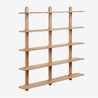 Sklum Wandregal aus Holz Veleta &x2194&xFE0E 130 cm Mango-Holz 5 Fachb&ouml;den