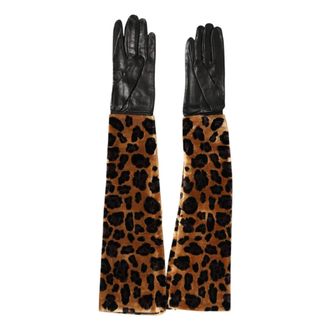Dolce & Gabbana Femme, Accessoires, Brun, Taille: 6 1/2 IN Long Gloves