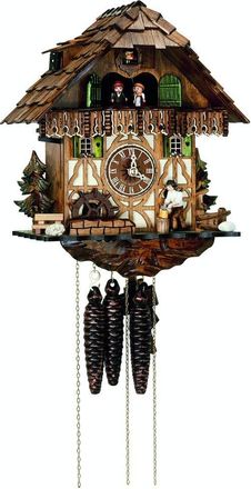 SELVA Kuckucksuhr Eisenbach Klassischer Schwarzwald-Stil, handgefertigt - Made IN Germany - Massives Holzgeh&auml;use, fein verziert - EIN echtes Meisterst&uuml;ck! (