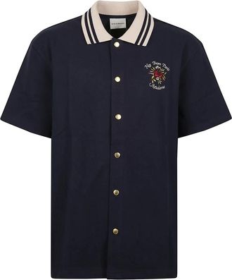 Dr&ocirc;le de Monsieur Homme, Chemises, Bleu, Taille: S Slogan Rose Shirt