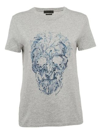 Alexander McQueen t-shirt à imprimé tête de mort - Gris