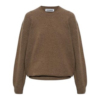 Jil Sander Pull en laine &agrave; col rond - Femme - Pulls - Brun - Taille: 42 FR