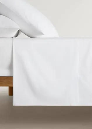 Mango Drap plat percale de coton lit 135/140 cm blanc - Home - Lit 135/140 cm - MANGO HOME