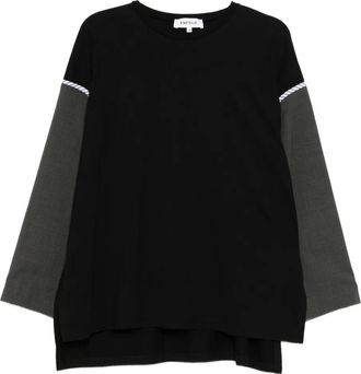 Enfold haut à écusson à logo - Noir