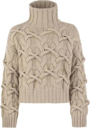 Brunello Cucinelli Femme, Pulls, Beige, Taille: 40 FR Cashmere Tricots