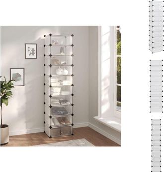 vidaXL Vidaxl - Schuhregal Transparent 44x32x174 cm pp - Schuhregal - Aufbewahrungsbox - Schrank - Garderobe - Organisationssystem