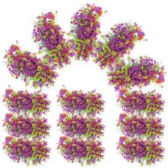 Pretyzoom Landschaftsdekorationsset Miniatur-blumencluster-Modelle f&uuml;r Sandtisch und Geb&auml;udemodelllandschaft