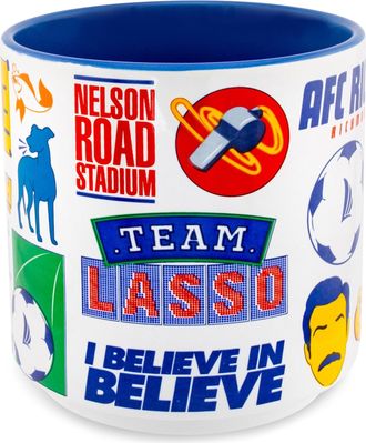 Silver Buffalo Ted Lasso Icons Keramiktasse, Kaffeetasse für Tee, Espresso, Kakao, Fassungsvermögen: 370 ml