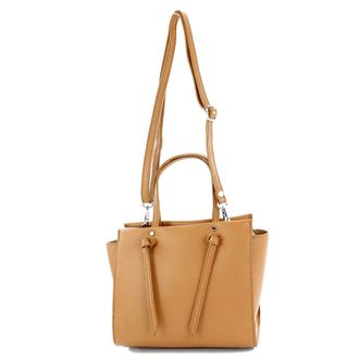 modamoda.de T219 Damen Leder Henkeltasche Handtasche Schultertasche handmade in Italy, Farbe:Camel