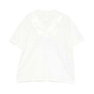 Maison Margiela Polo-Shirt mit Banddetail - - Tops - Herren - Wei&szlig; - L