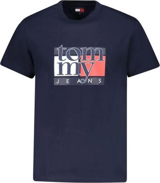 Tommy Hilfiger Homme, Tops, Bleu, Taille: L T-shirt en coton bleu à col rond