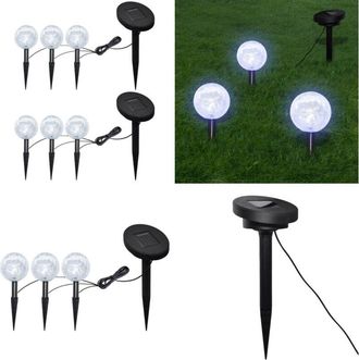 vidaXL Gartenleuchten 6 Stk. led mit Erdspießen & Solarmodulen - Solarlaternen - Outdoor Beleuchtung - Gartendeko - Kugellichter - led Lichterkette