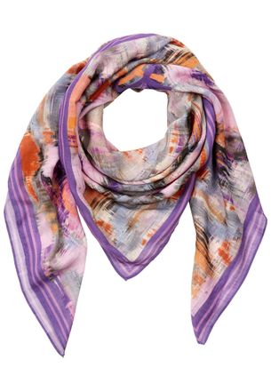 Camel Active Damen Schal aus reiner Baumwolle Lila-Orange, womenswear-OS