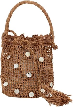 Alanui Femme, Sacs, Brun, Taille: ONE Size Sac cartable en raphia Precious Moments