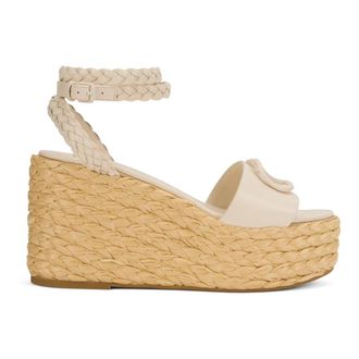 Valentino Garavani Femme, Chaussures, Beige, Taille: 40 1/2 EU Woven Platform Sandal