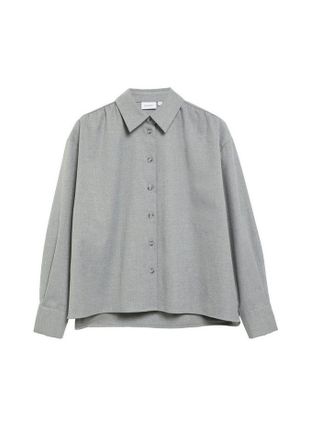 Comma Langarmbluse Bluse Weites Flanell-Hemd mit seitlichen Schlitzen