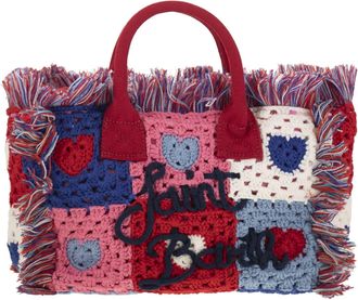 MC2 Saint Barth Colette Crochet Handsbag avec patch &agrave; fleurs au crochet