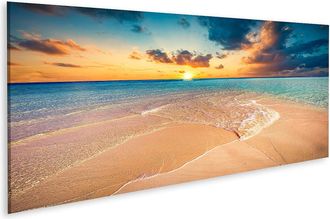 Islandburner Bild auf Leinwand Tropischer Strand Wei&szlig;er Sand Klares T&uuml;rkises Meer Malediven Malediven Inseln Bilder Wandbilder Poster