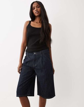 Gina Tricot Gina Tricot - Jeans-Bermudashorts in blauer Rinse-Waschung