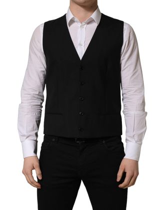 Dolce & Gabbana Virgin Wool Vest - Black