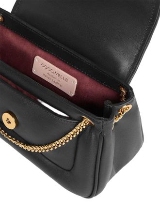 Coccinelle Curved C Logo Shoulder Bag - Black