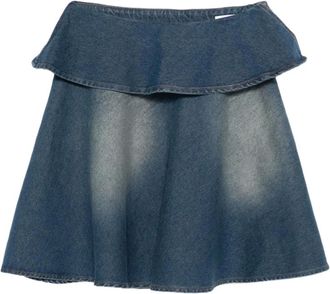 Gimaguas Femme, Jupes, Bleu, Taille: 36 FR Ruffle Mini Skirt