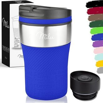 Milu Mug Isotherme Etanche 210mL I Thermo Café-Thé I Tasse isolée pour café et thé à emporter, Double Paroi Isolée sous Vide, Acier Inoxydable I Tasse de V