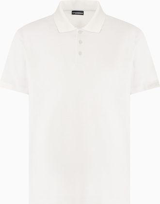 Emporio Armani Herren Polo Beachwear Poloshirt, weiß, M