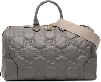 Gucci Weekender - Medium GG Matelasse Leather Duffle Bag - Gr. unisize - in Grau - f&uuml;r Damen