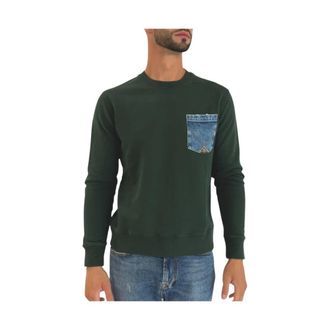 Roy Rogers Brushed Cotton Crewneck Sweatshirt - - Sweatshirts & Hoodies - Herren - Gr&uuml;n - 3XL