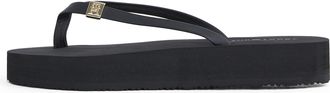 Tommy Hilfiger Damen Flip Flops Elevated Chic Beach Sandal mit Plateau, Schwarz (Black), 41
