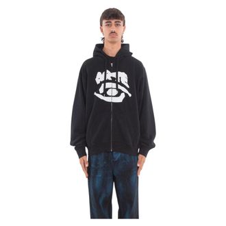 Arte Eye Front Print Zip Sweat &agrave; capuche - Homme - Sweatshirts et sweats &agrave; capuche - Noir - Taille: 2XL