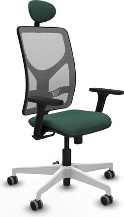 Piqueras y Crespo Call Center Sattelstuhl mit 3D-Armlehnen, h&ouml;henverstellbarer Lendenwirbelst&uuml;tze und festem Kopfteil, ausgestattet mit 3-fach verstellbarer R&uuml;ckenlehne