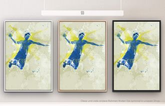 Paul Sinus Art Handball II 90x60cm auf Leinwand im Schattenfugenrahmen schwarz edel