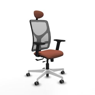 Piqueras y Crespo Brauner B&uuml;rostuhl mit 2D-Armen, h&ouml;henverstellbarer Lendenwirbelst&uuml;tze und festem Kopfteil, ausgestattet mit Syncro/Traslack und Schneideschaum, Grau/B