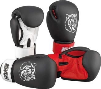 KWON Kinder Tiger Boxhandschuhe Gr. 10 oz schwarz/weiß