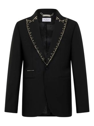 Philipp Plein studded-lapel blazer - Schwarz