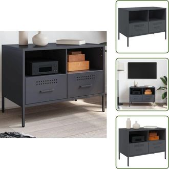 vidaXL Vidaxl - TV-Schrank Anthrazit 68x39x50,5 cm Stahl - Industriestyl - TV-Schrank - Metallregal - Wohnzimmerschrank - Aufbewahrungsschrank