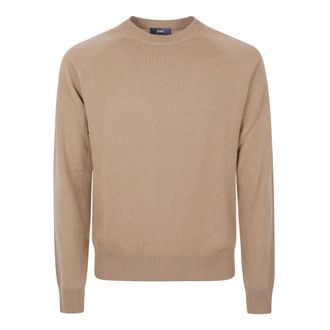 Herno Maille &agrave; col rond - Homme - Pulls - Beige - Taille: S